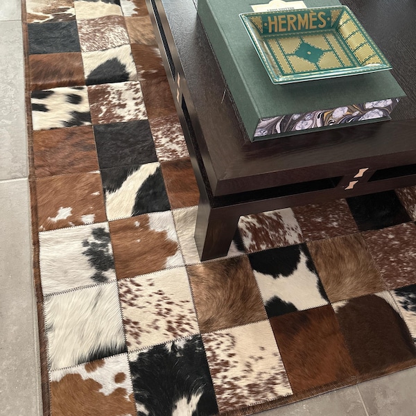 Cowhide Patchwork Rug * RAW Leather Argentina - Free Shipping ...