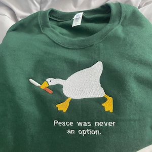 Murder Duck Hoodies and Crewneck Sweatshirts, Peace Was Never an Option ...