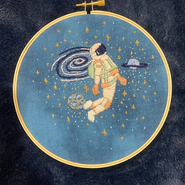 Astronaut Outer Space Embroidery Art Kit | Space Embroidery Kit | Stars ...