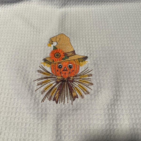 Pumpkin Scarecrow Machine Embroidery Design: Fall Harvest Applique ...