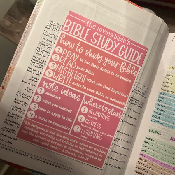Laminated Bible Study Guide Print: Christian Gift (4x6) - Etsy