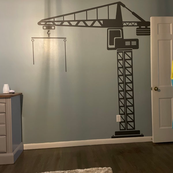 Construction Crane Wall Art Decor - Crane Themed Decal D00582 - Etsy