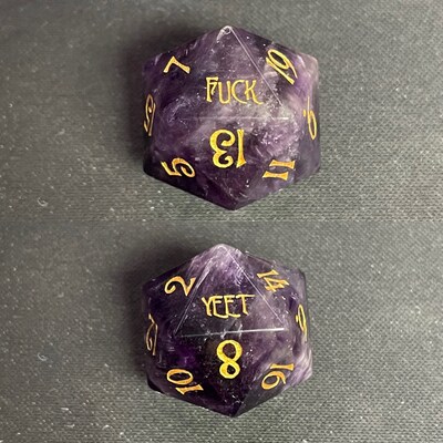 CLEARANCE Sale-1 Piece Blue Sandstone FCK YEET D20 Die-critical Failure ...