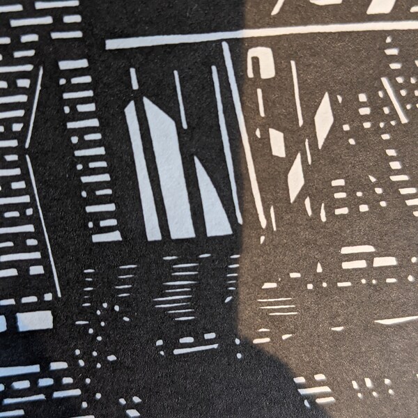 Linocut Print 'waverley 1'. Lino Artists Print of Edinburgh Waverley ...