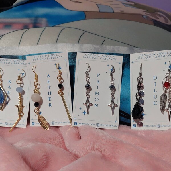 Aether Traveler Earrings | Genshin Impact Inspired | Cosplay Earrings ...