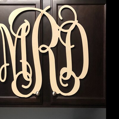 Wooden Monogram Letters Unpainted Wood Monogram Wall Hanging Monogram ...