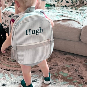 Personalized Baby Backpacks Monogrammed Toddler Backpacks Seersucker ...