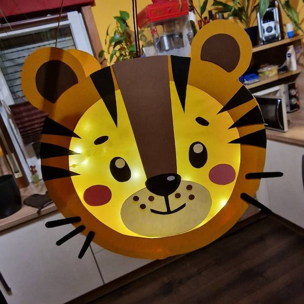 Tiger Lantern Craft Template PDF/SVG/DXF Plotter File_tiger Lantern ...