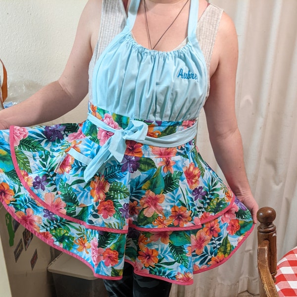 Womens Cherry Apron - Personalized Gift for Wife, Girlfriend - Retro ...