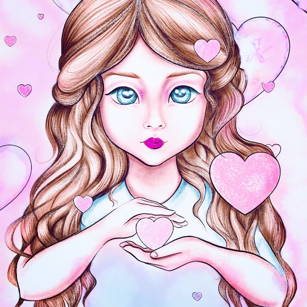 Agatha Coloring Page Printable Adult Coloring Page Download Light/dark ...