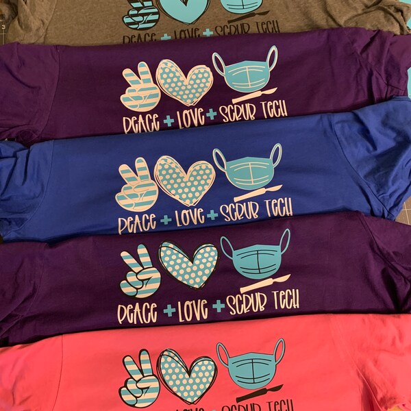 Surgical Tech Svg | Scrub Tech Svg | Peace Love Scrub Tech Svg Dxf Eps ...