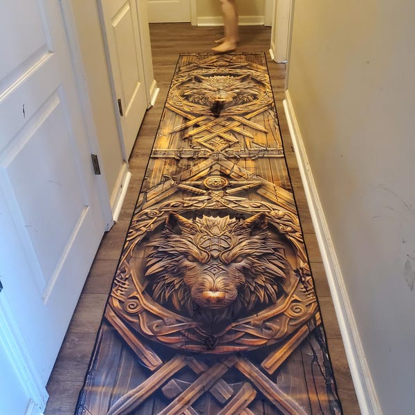 Celestial Pattern Moon and Flowers Runner, Celestial Rug, Celestial ...