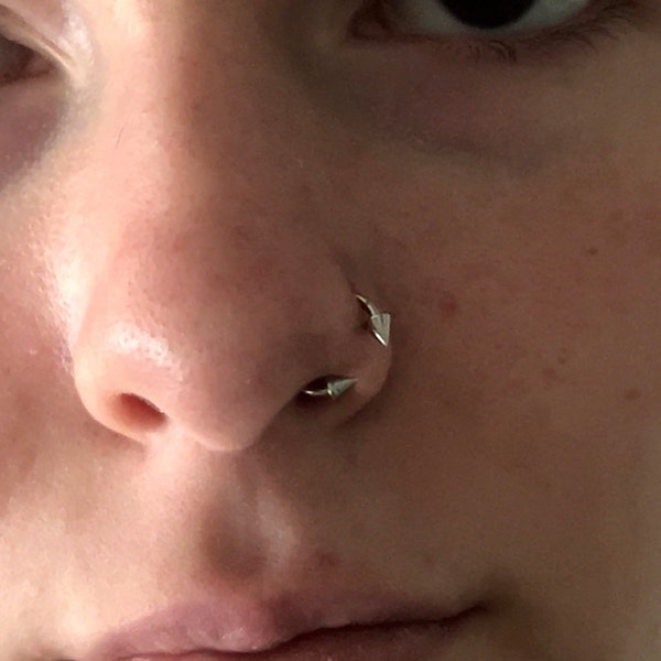 20G 18G 16G Double Spikes Nose Hoop Spiked Nose Ring Nostril Hoop Ring ...