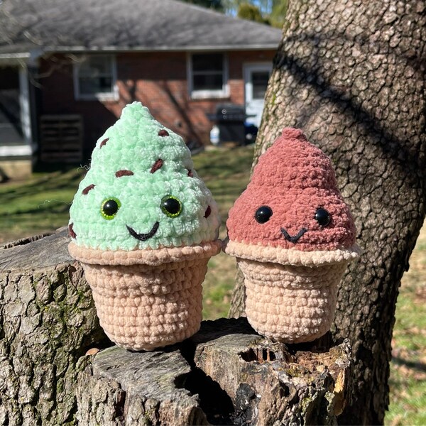 NO-SEW MINI Ice Cream Cone Plush Crochet Pattern - Amigurumi - Etsy