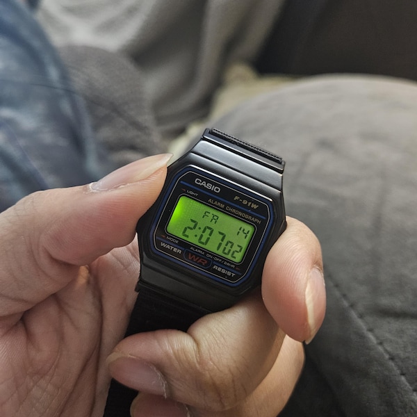 Casio A158W Modified With Rainbow Digits on Mirrored Lcd (v2.0) - Etsy