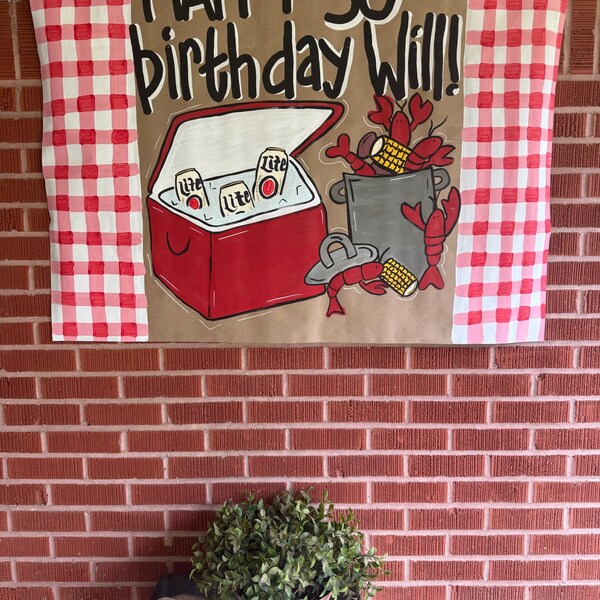 Hand Painted Custom Banner, Painted Teacher Banner, Painted Butcher ...