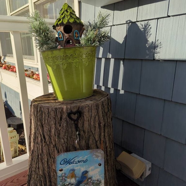 Chickadee Welcome Slate Painting, Door Hanger, Welcome Sign, Hand ...