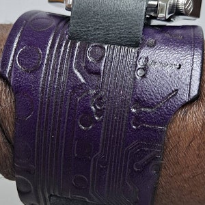 Handmade Covered Leather Watch Cuff Wide Plain Solid Full - Etsy