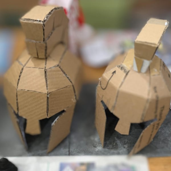 Greek Helmet Base Cardboard Template - Spartan or Troy DIY Armor ...