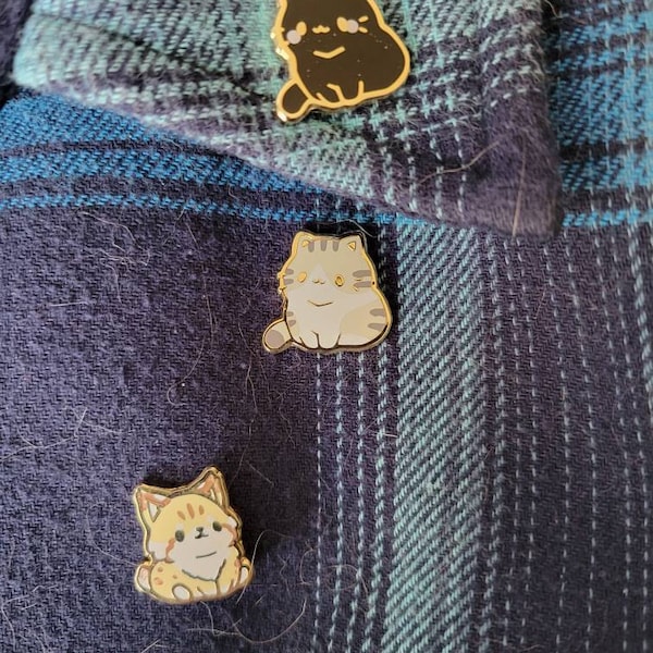 Cat 2 | 0.65" | Tiny Pals Mini Enamel Pins | Cute Animal Board Filler ...