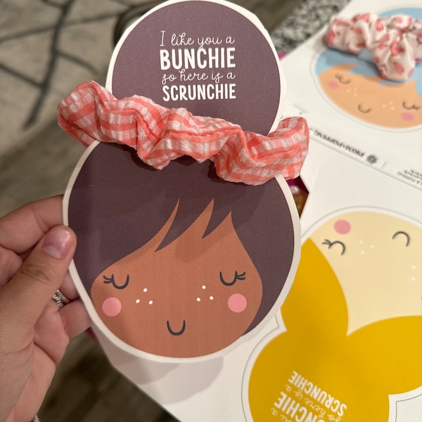 Scrunchie Tag - Printable Girls Hair Tie Holder - I Like You A BUNCHIE ...