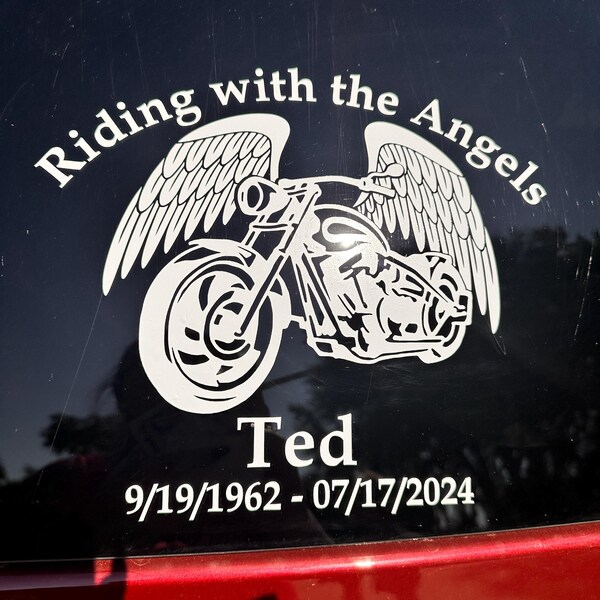 Riding With the Angels Decal | in Loving Memory Decal | Motorcycle ...