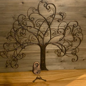 Love Lock, Unity Ceremony, Personalized Padlock, Flower Garden Wall Art ...