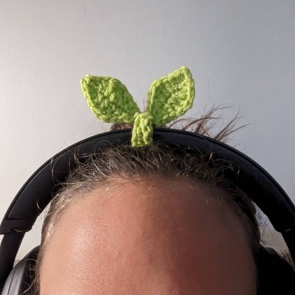 CROCHET PATTERN - Sprout Headphone Accessory Easy Leaf Plant Bookmark ...