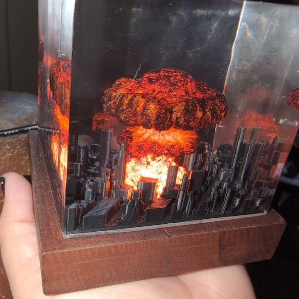 Explosion Bomb Resin Lamp, Atomic Bomb Resin Night Lights, Nuke Lamp ...