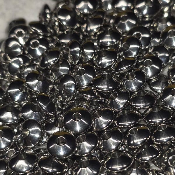 304 Stainless Steel Cross Button Metal Spacer Bead 2 Pieces per Order ...