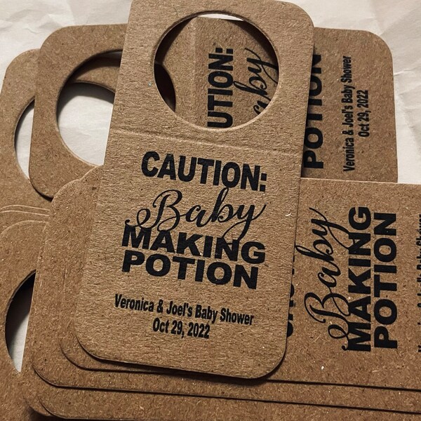 Caution Baby Making Potion (RECTANGLE Tags) 1.5" X 3" With 1" Hanging ...