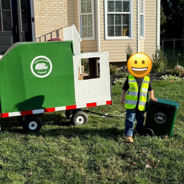 Custom Toddler Garbage Man Costume: Handmade Halloween Set With Mini ...