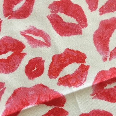 Love Lips Fabric by the Yard. Quilting Cotton, Sateen, Poplin, Organic ...