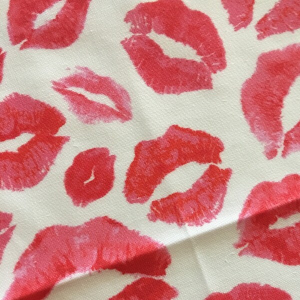Love Lips Fabric by the Yard. Quilting Cotton, Sateen, Poplin, Organic ...