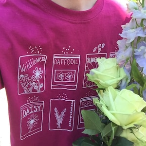Flower Shirt, Screen Printed T Shirt, Garden Shirt, Gardening Gift - Etsy