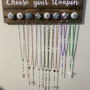 Rosary Wall Hanger Custom Quote Rosary Wall Holder Rosary Display Hail ...