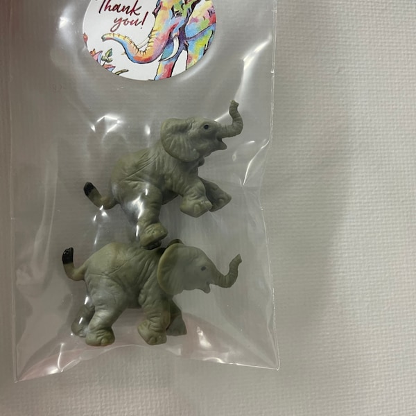 Tiny Elephant Figurine - Soft Plastic Animal for Fairy Garden, Diorama ...