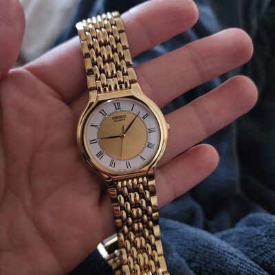 Vintage Two Tone Womens Watch Ronica Quartz With Faux Diamond Marker ...