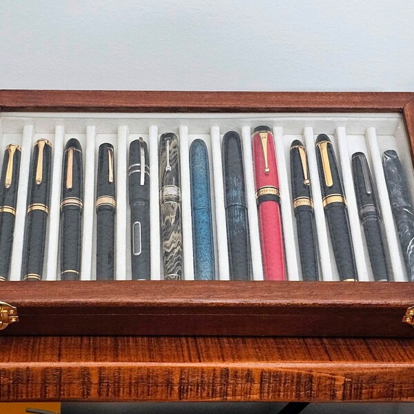 Pen Box, Wooden Case. Display for Fountain Pen Collection, Also ...