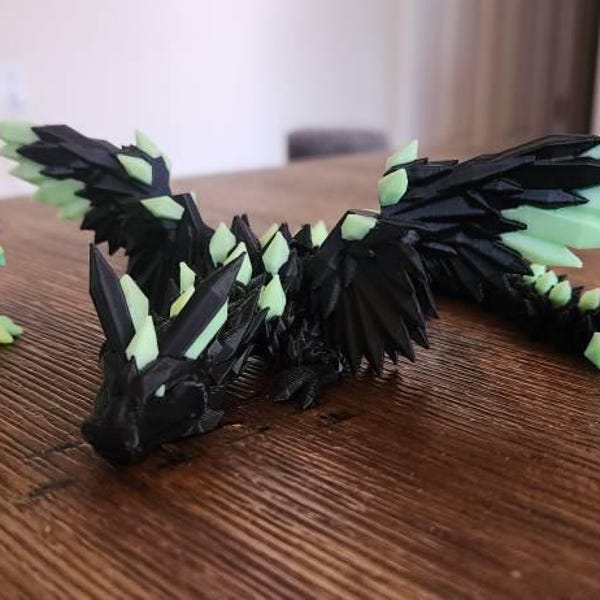 Articulating Rainbow Twinkle Dragon - Atria Dragon - 10 Inch Flexi ...
