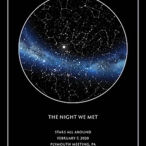 Custom Star Map Realistic Constellation Poster Night Sky - Etsy