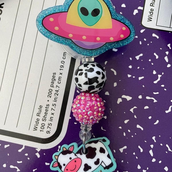 UFO Badge Reel, Alien Badge Reel, Spaceship Badge Reel, Nurse Badge ...
