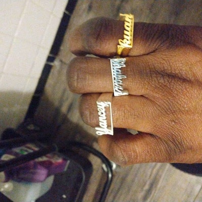 Personalized Name Ring Cursive Font Name Ring Custom Name - Etsy