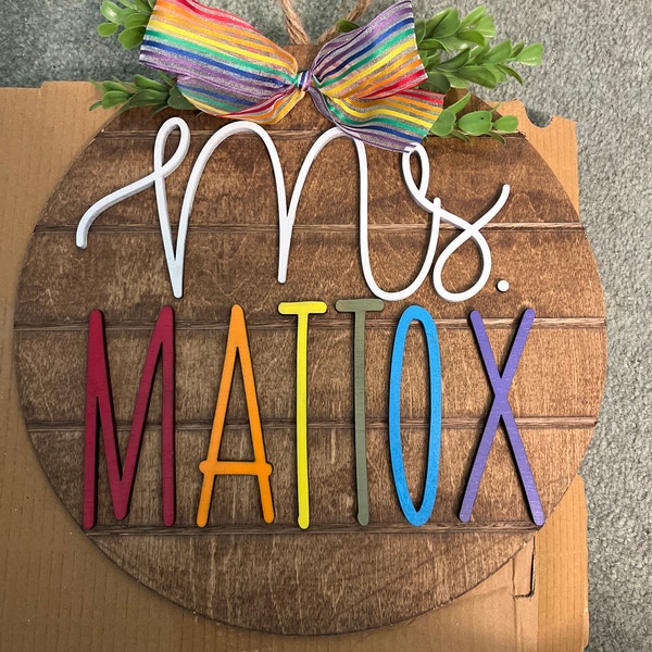 Teacher Gift,3d Cut Name Sign Classroom Decor- Teacher Graduation Gift ...