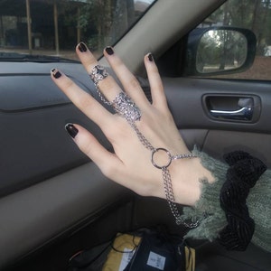 Fairy Bracelet, Ring Chain Bracelet, Punk Jewelry, Ring Bracelet ...