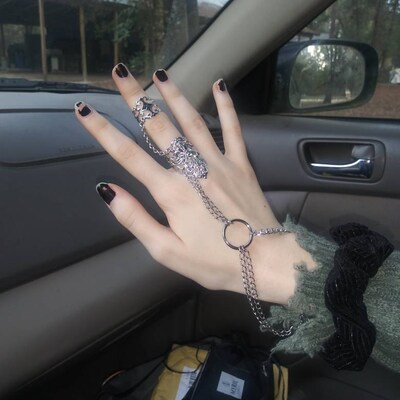 Fairy Bracelet, Ring Chain Bracelet, Punk Jewelry, Ring Bracelet ...