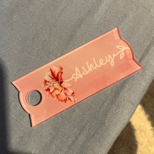 Floral Personalized Name Tag for Stanley Tumblers, Stanley Name Plate ...