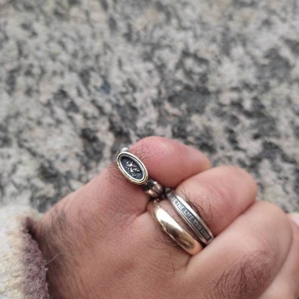 Word Ring, Hand Stamped Ring, Silver Ring, Message Ring, Vintage Ring ...