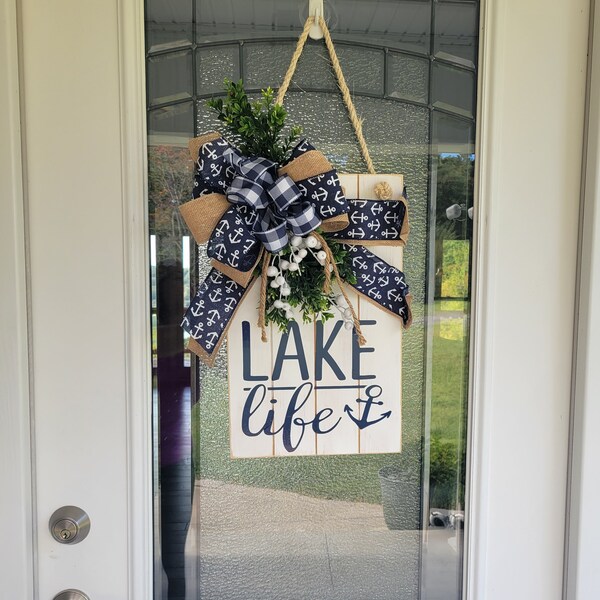 Front Door Decor / Lake House / Lake House Front Door Wreath / Lake ...