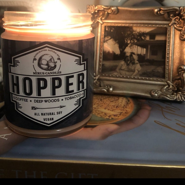 Hopper Soy Candle | Stranger Things - Fandom Candle - 8oz All Natural ...